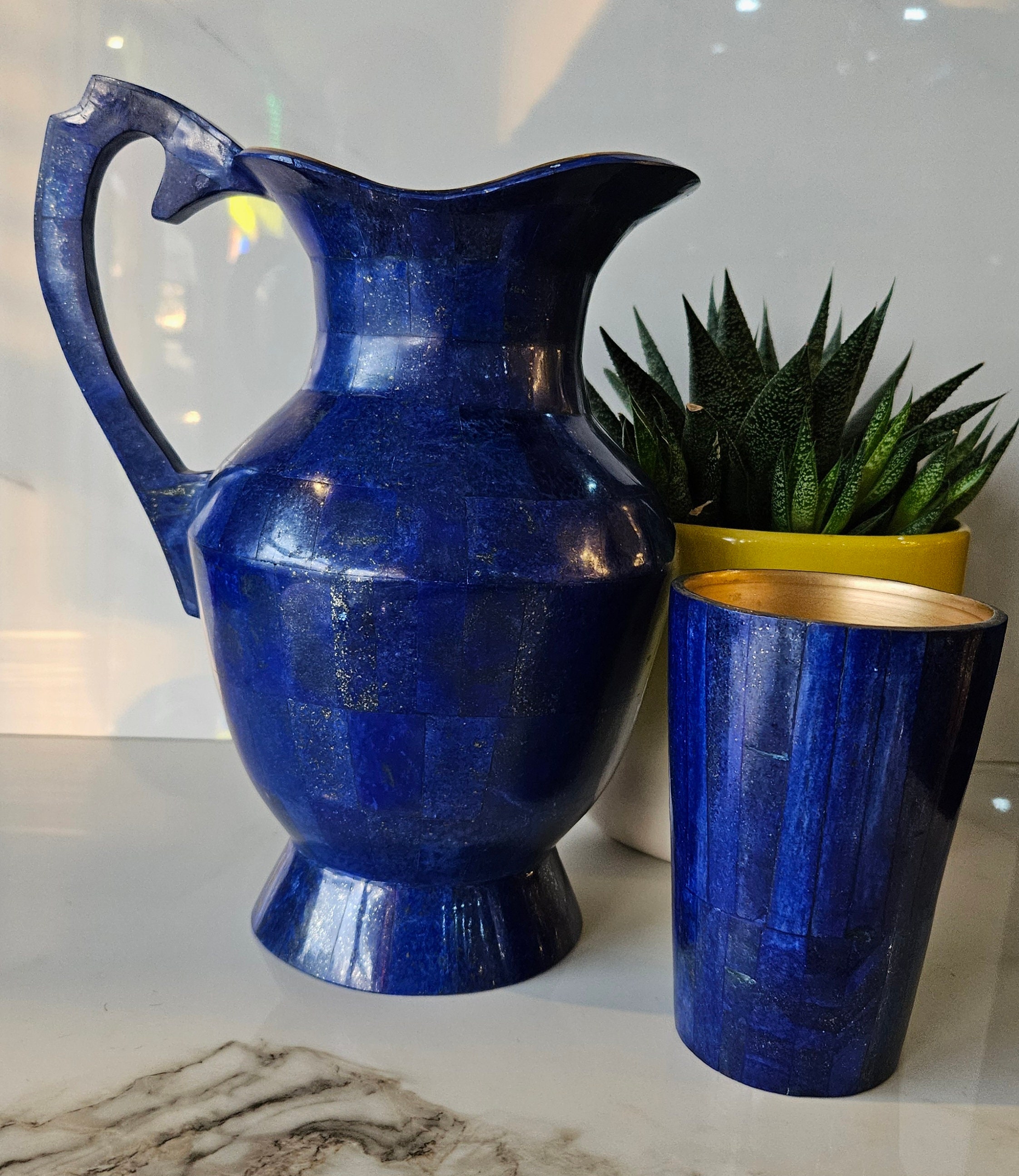 Lapis Lazuli, Lapis Lazuli Water Pot With a Cup Made With High-quality ...