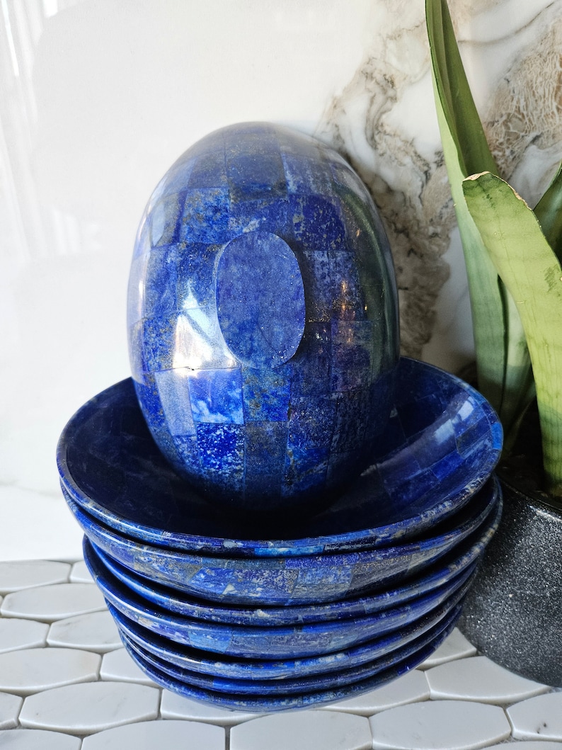 Lapis Lazuli Bowl 20 Cm, Hand-carved Display Piece From Afghanistan - Etsy