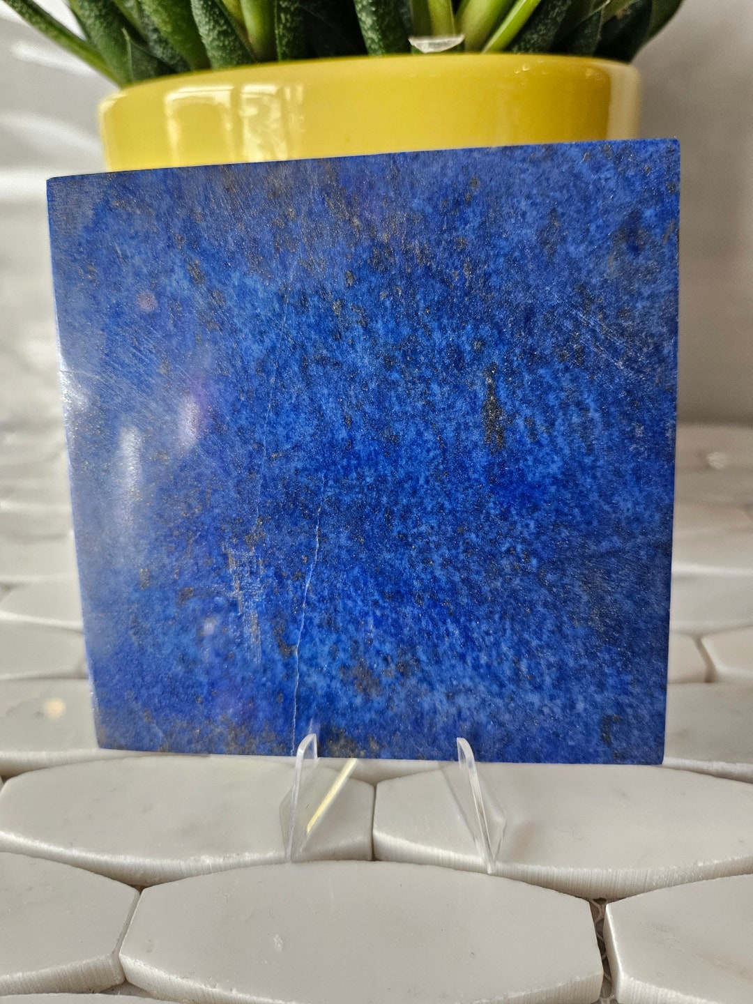 Afghan Lapis Lazuli Slab 10 Cm | Polished Flat Display Stone With ...