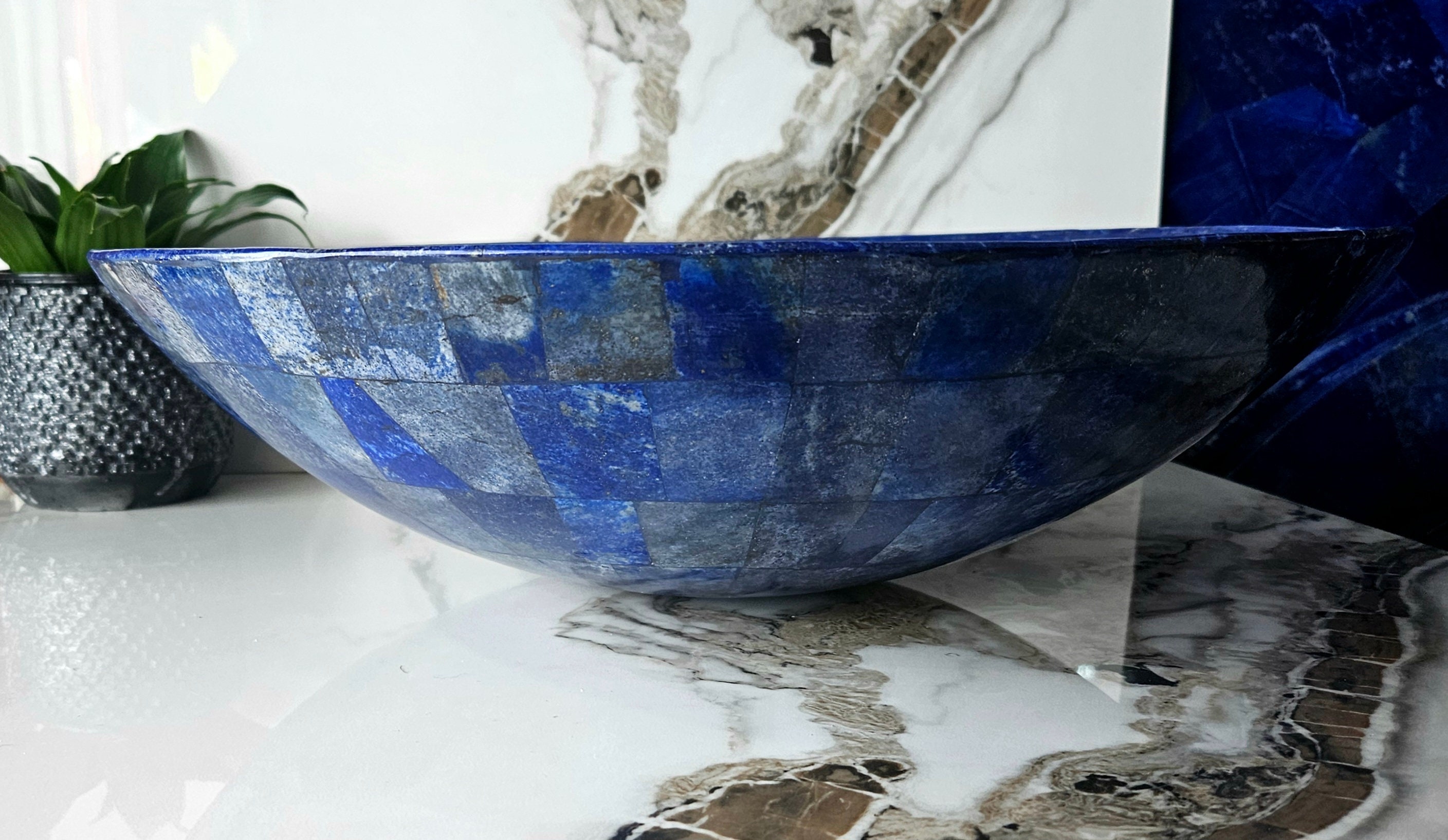 Natural Stone Sink Lapis Lazuli Hand Carved Vessel Sink Vanity Bathroom ...