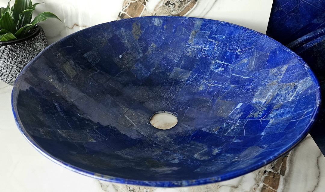 Natural Stone Sink - Lapis Lazuli Hand Carved Vessel Sink - Vanity ...