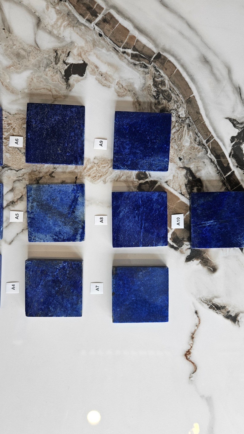 5x5 Cm Lapis Lazuli Stone Sided Tile, Handmade Tiles, Slate, Blue ...