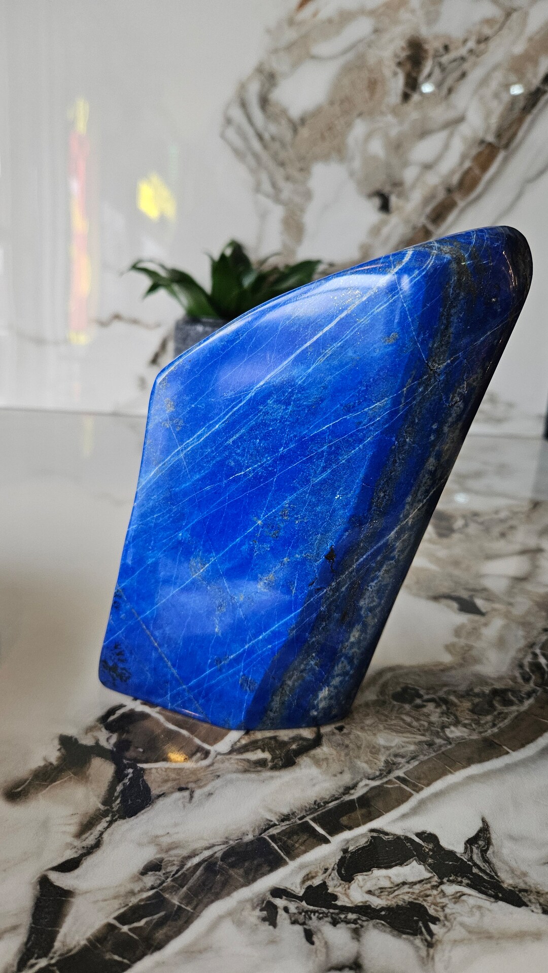Authentic Lapis Lazuli Tumbled Stone With Free Form Shape, Polished ...