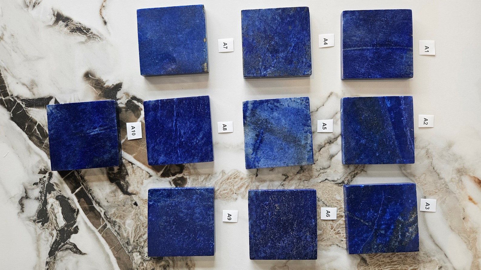5x5 Cm Lapis Lazuli Stone Sided Tile, Handmade Tiles, Slate, Blue Aventurine, Protection ...