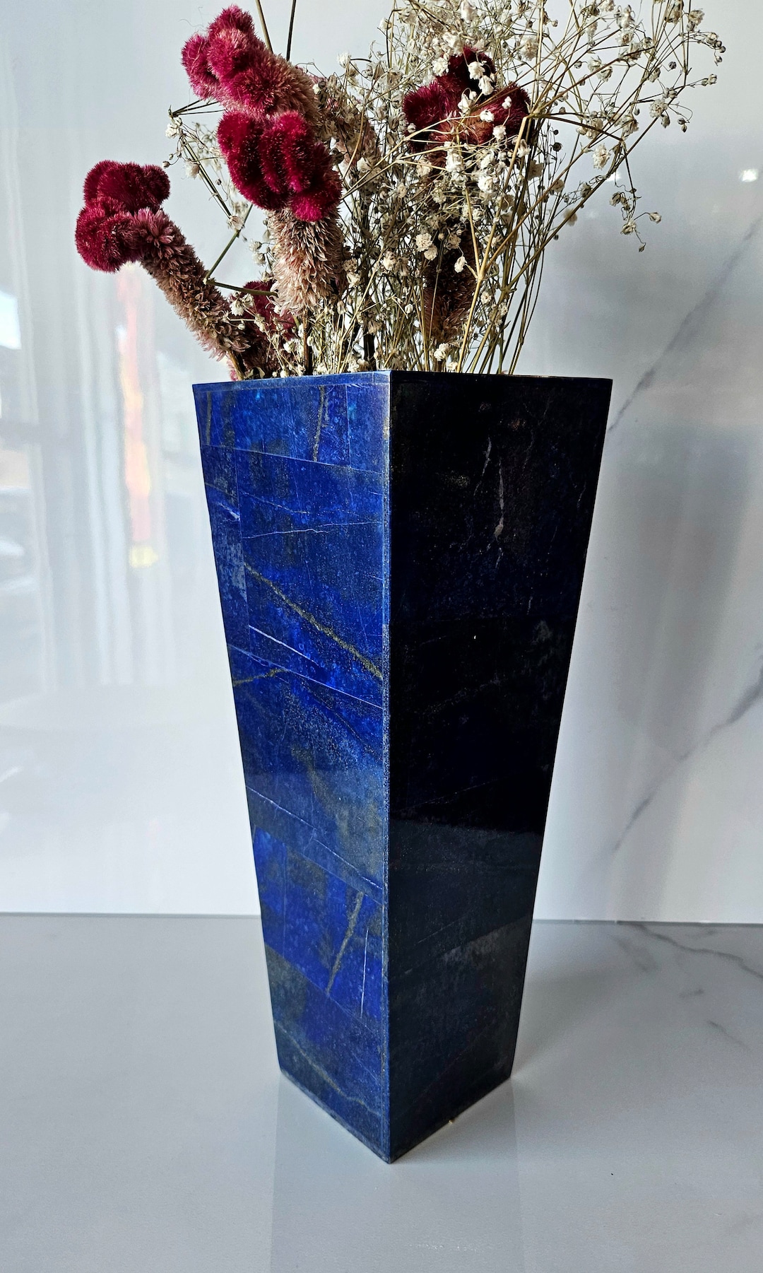 A+++lapis Lazuli Vase, Gemstone Vase, Flower Pot, Crystal Pot, Blue ...