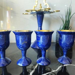 Handcrafted Lapis Lazuli Pálinka Cup Glasses Wine Whiskey Glass Teacup ...