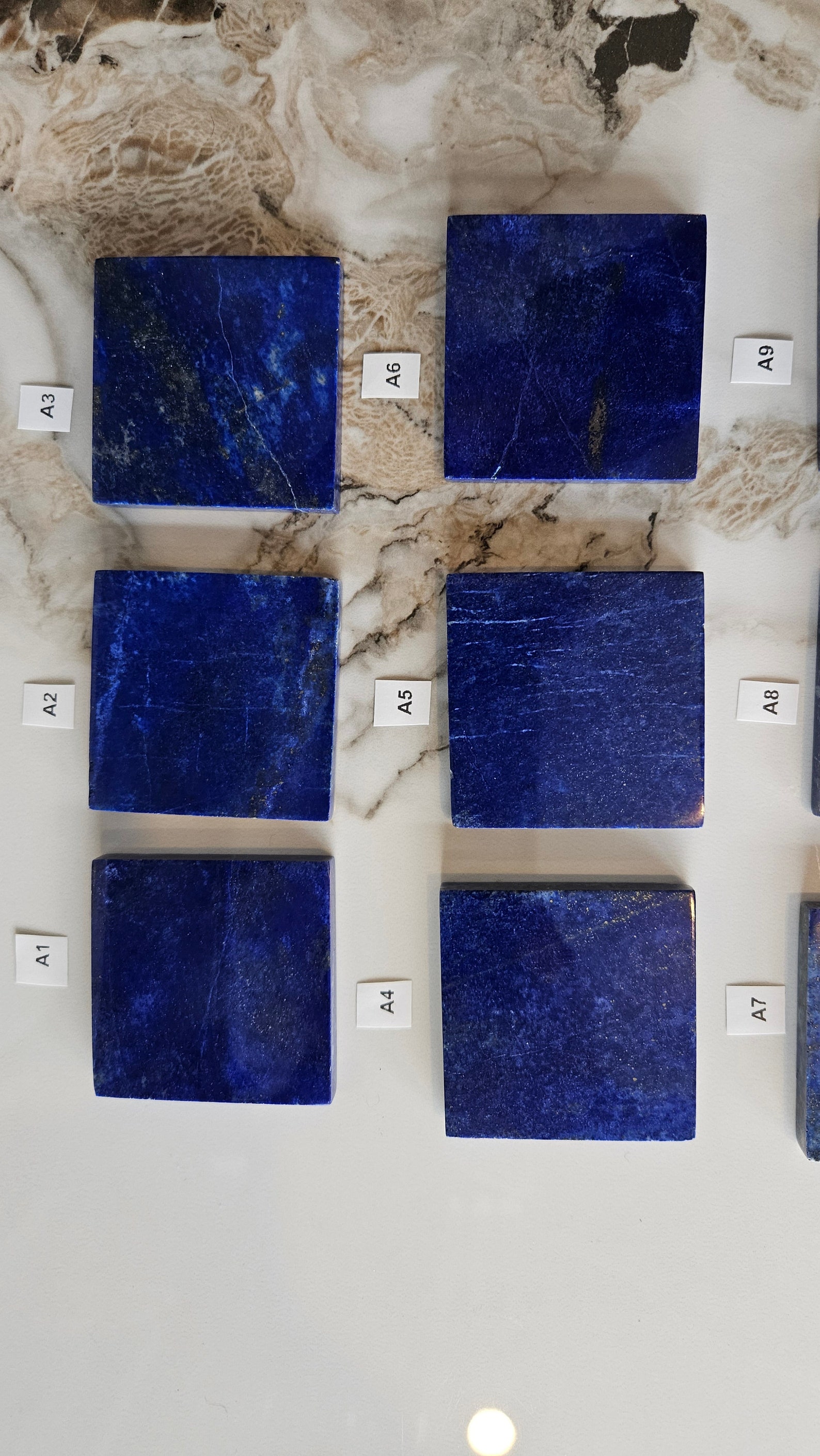 5x5 Cm Lapis Lazuli Stone Sided Tile, Handmade Tiles, Slate, Blue ...