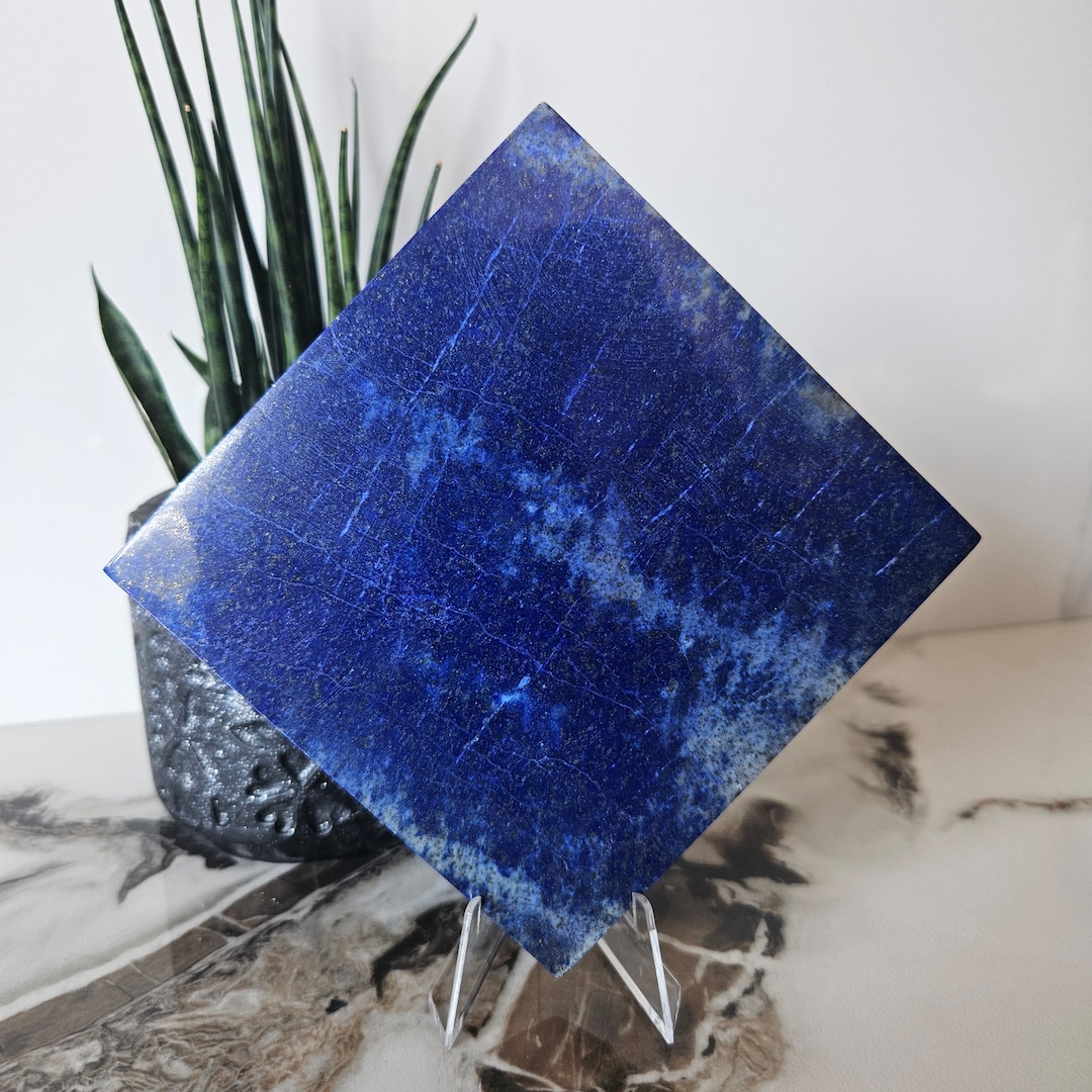 Lapis Lazuli Stone Tile: Royal Blue Crystal Decor (9.8cm) - Etsy