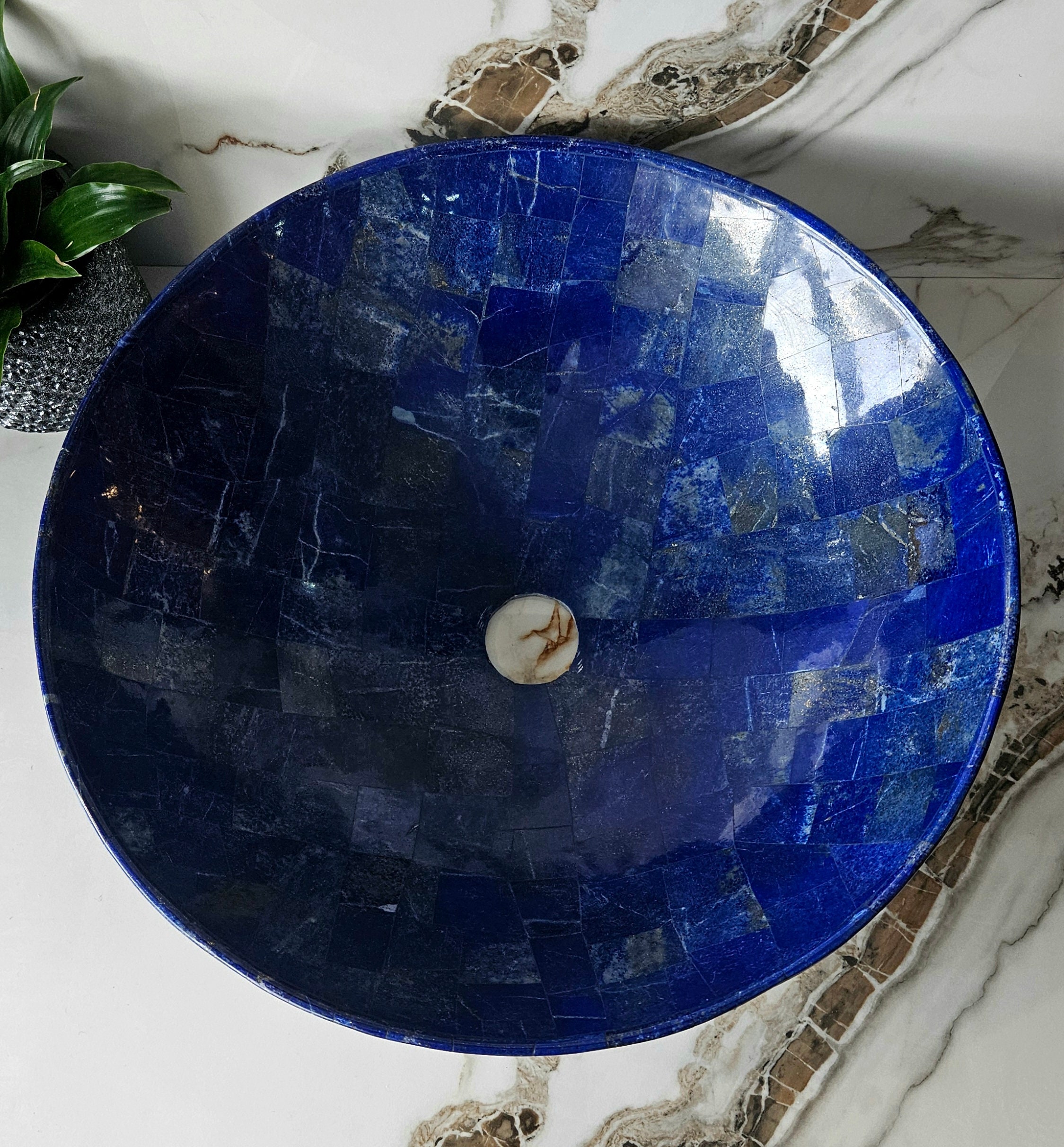 Natural Stone Sink Lapis Lazuli Hand Carved Vessel Sink Vanity Bathroom ...