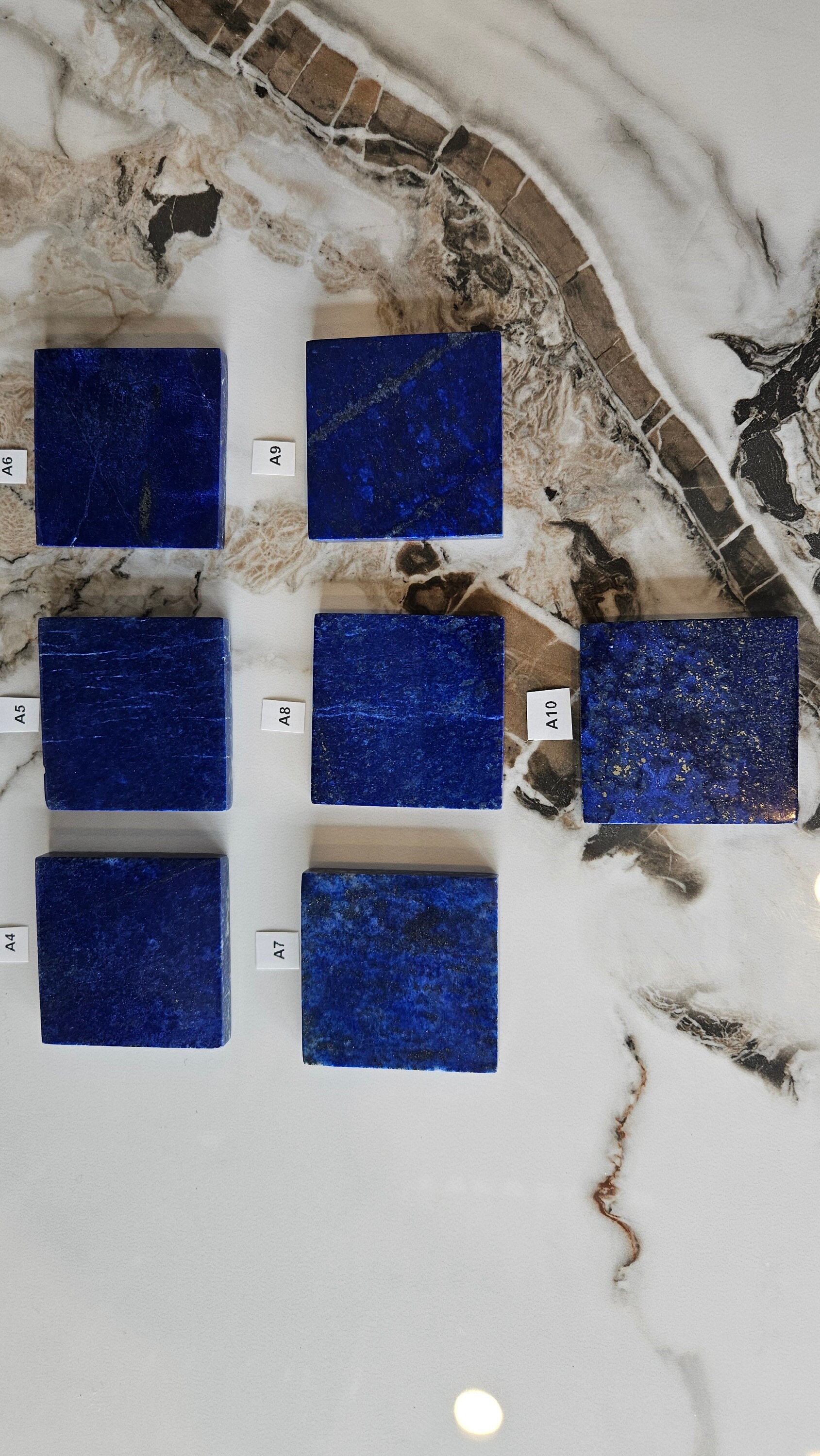 5x5 Cm Lapis Lazuli Stone Sided Tile, Handmade Tiles, Slate, Blue ...
