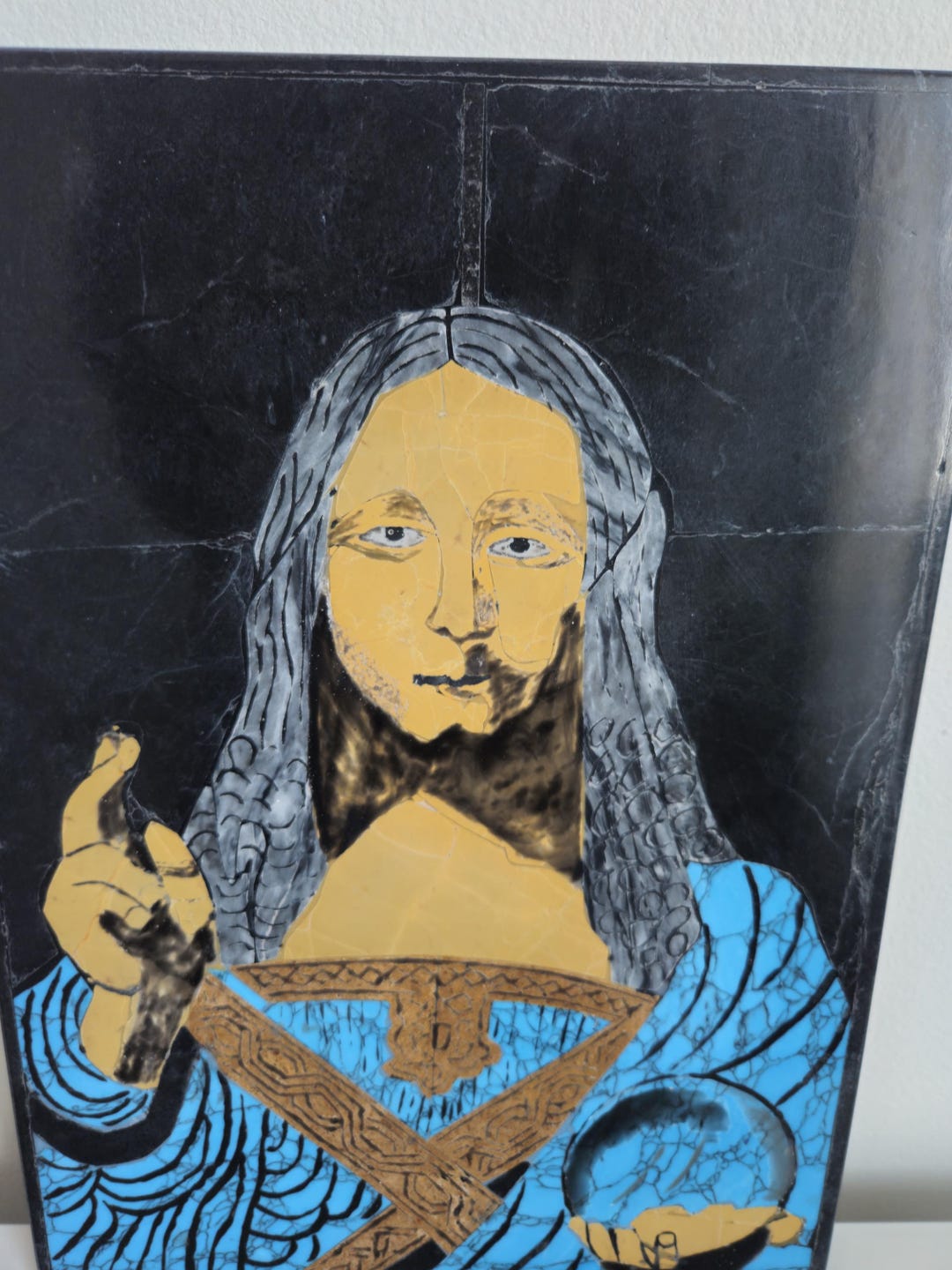 Leonardo Da Vinci, Salvator Mundi Patchwork With Semi-precious Stones ...