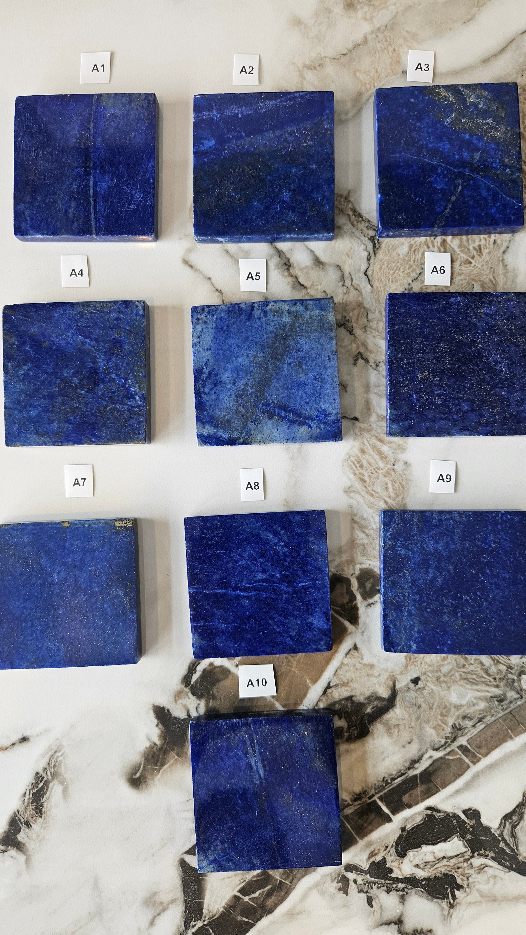 5x5 Cm Lapis Lazuli Stone Sided Tile, Handmade Tiles, Slate, Blue ...