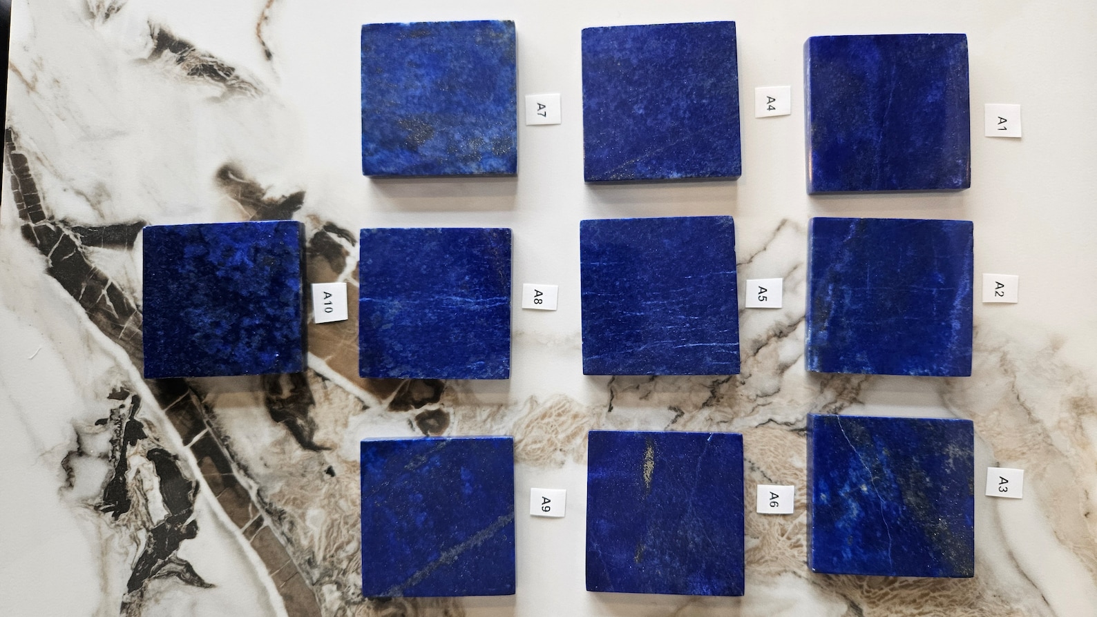 5x5 Cm Lapis Lazuli Stone Sided Tile, Handmade Tiles, Slate, Blue ...