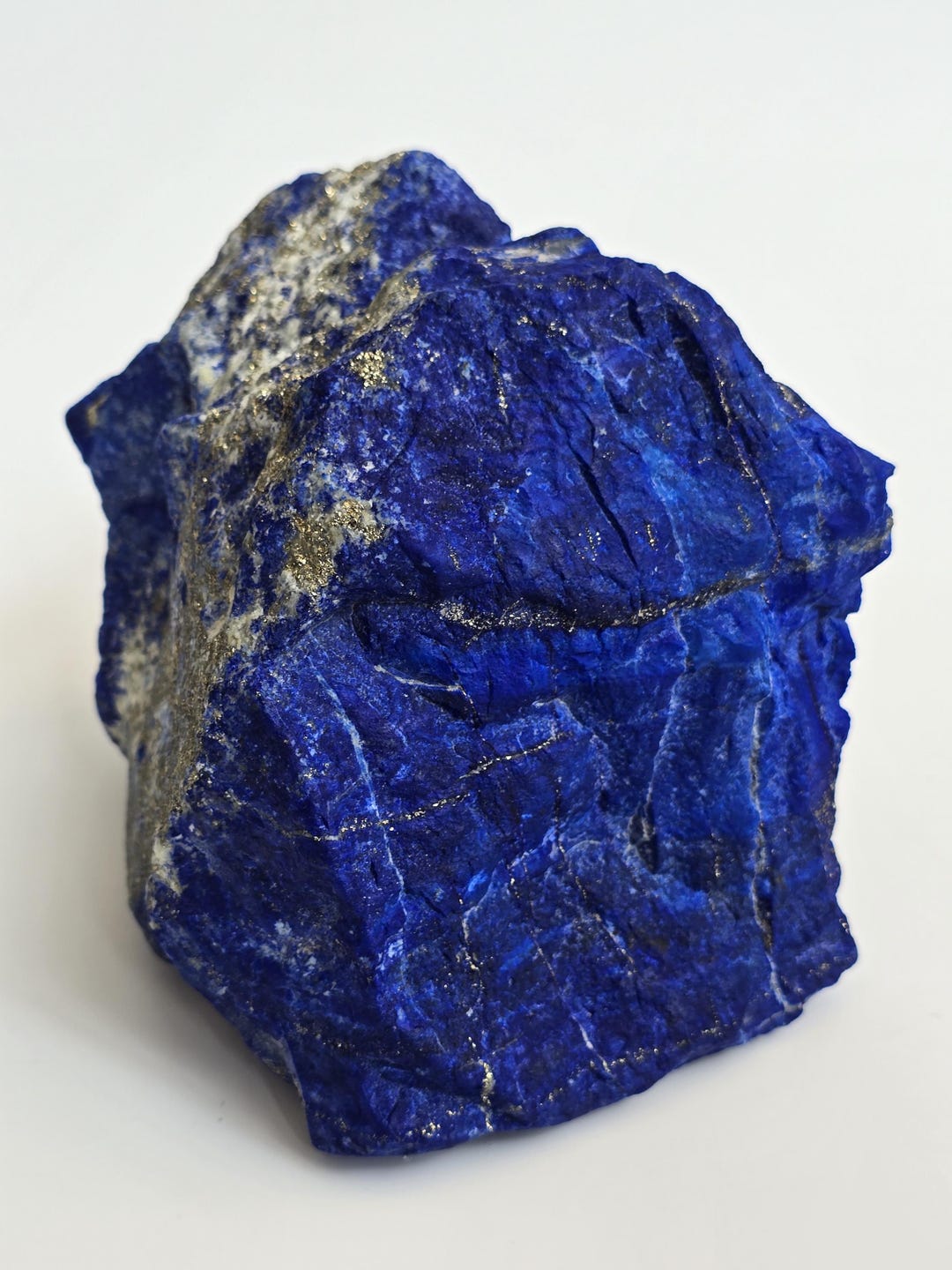 Raw Afghan Lapis Lazuli Specimen: Deep Blue Crystal With Pyrite From ...