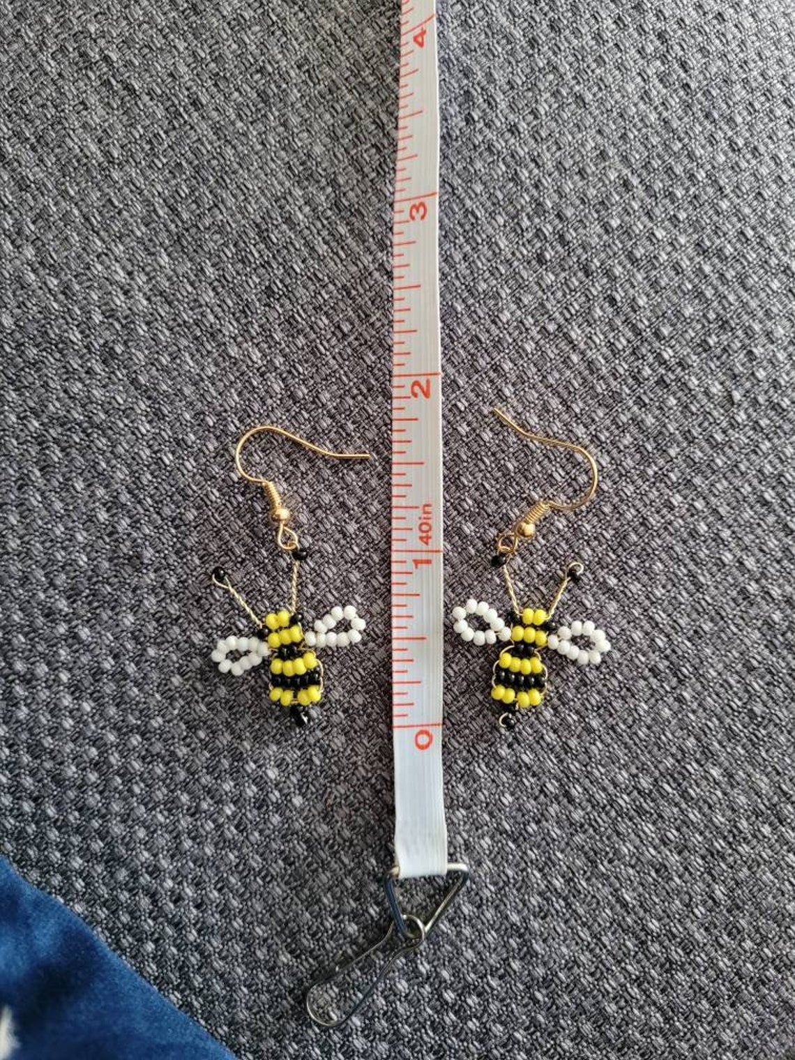Handmade Beaded Bee Earrings - Etsy