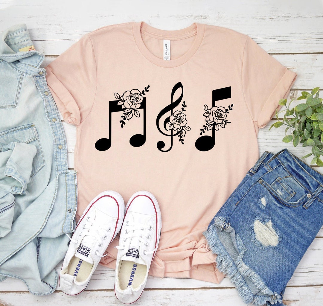 Musical Notes T-shirt - Etsy