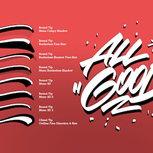 3D Lettering & Outline Brush Pack | Procreate Lettering | INSTANT ...