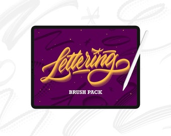 3D Lettering & Outline Brush Pack Procreate Lettering INSTANT DOWNLOAD ...