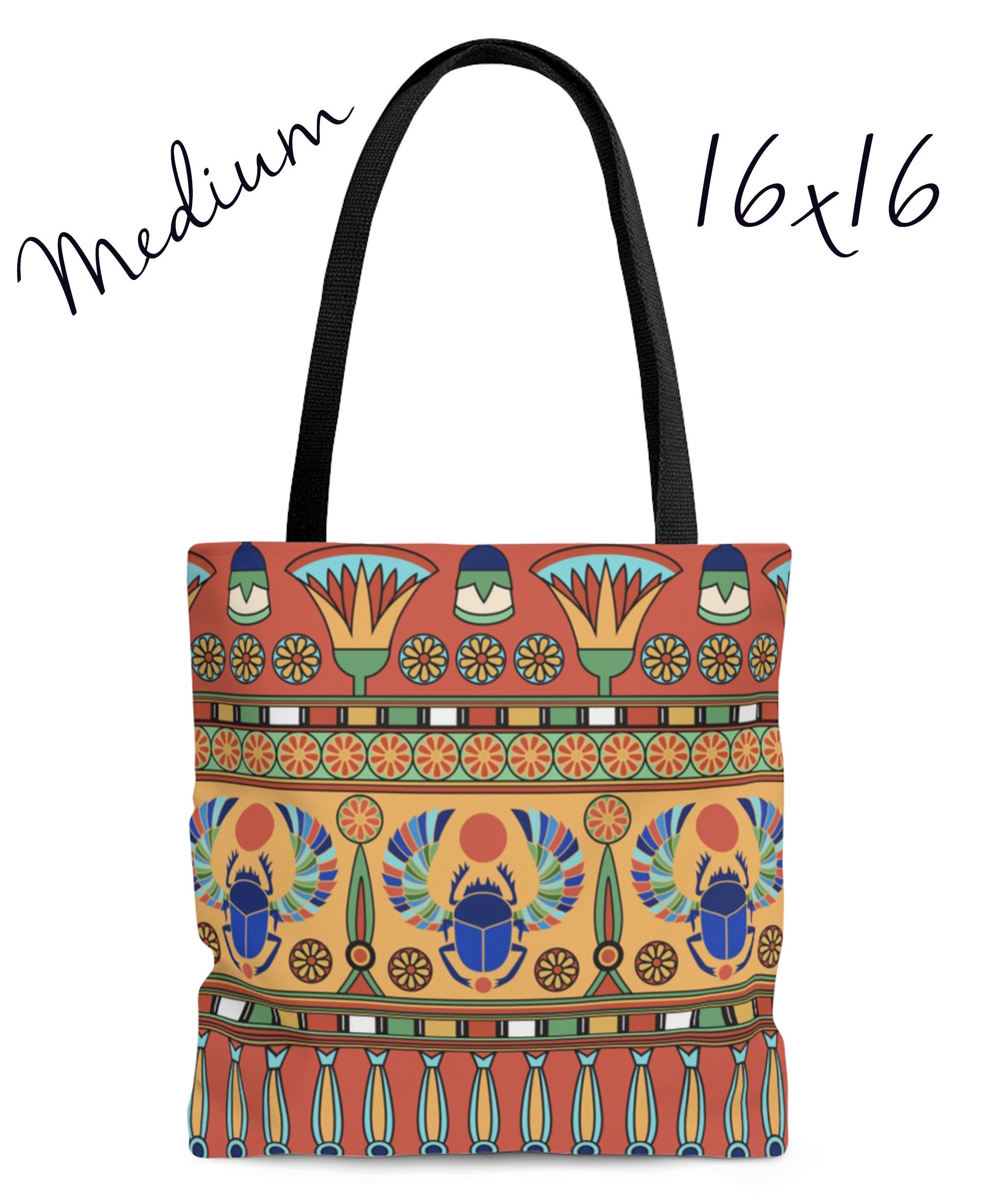 Tote Bag Ancient Egyptian Scarab, Egyptian Theme Polyester, Egyptian ...