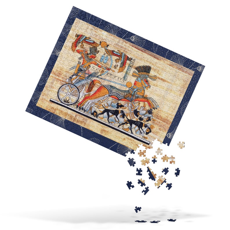 Jigsaw Puzzle King Tut on Chariot Jigsaw Puzzle, Egyptian Pharoah ...
