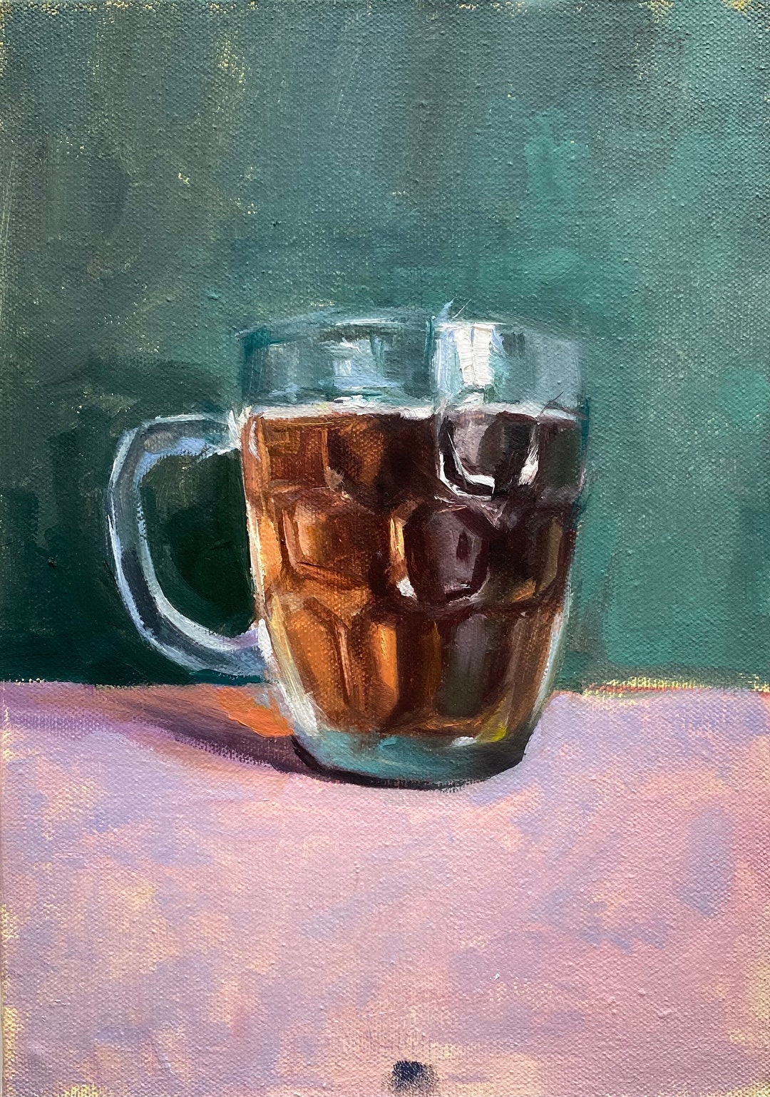 Original Oil Painting of a Pint of Beer / Still Life Painting / Bar Art ...