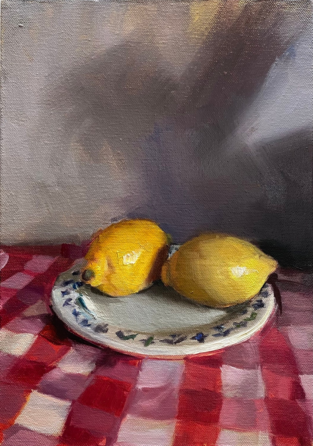 Fruit Oil Painting / Original Still Life / Kitchen Wall Decor / Lemons ...