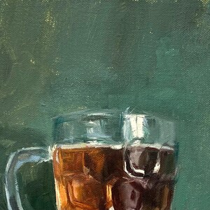 Original Oil Painting of a Pint of Beer / Still Life Painting / Bar Art ...