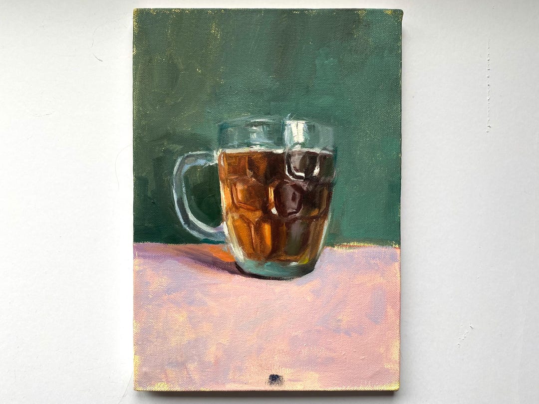 Original Oil Painting of a Pint of Beer / Still Life Painting / Bar Art ...