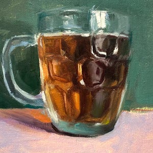 Original Oil Painting of a Pint of Beer / Still Life Painting / Bar Art ...