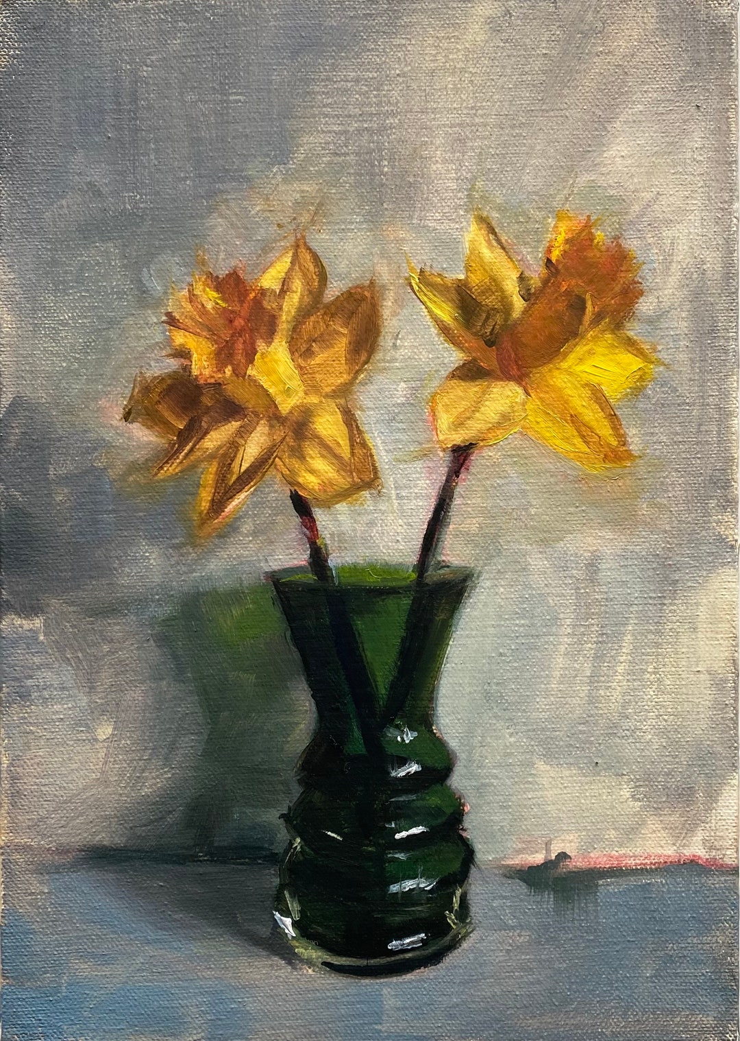 Original Daffodil Painting / Small Oil Painting / Floral Painting ...