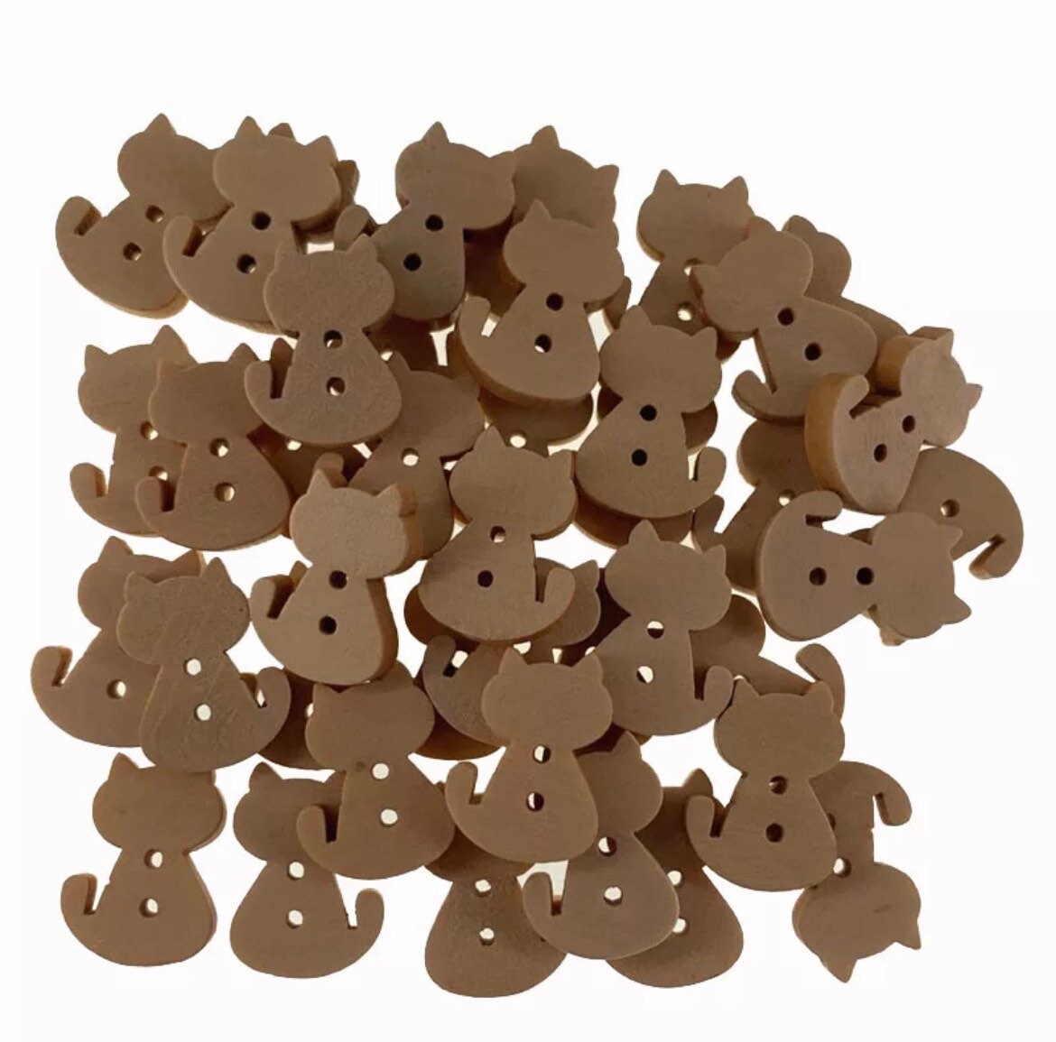 Natural Wooden Animal Cat Shaped Buttons X 10 Pack FREE UK P&P - Etsy