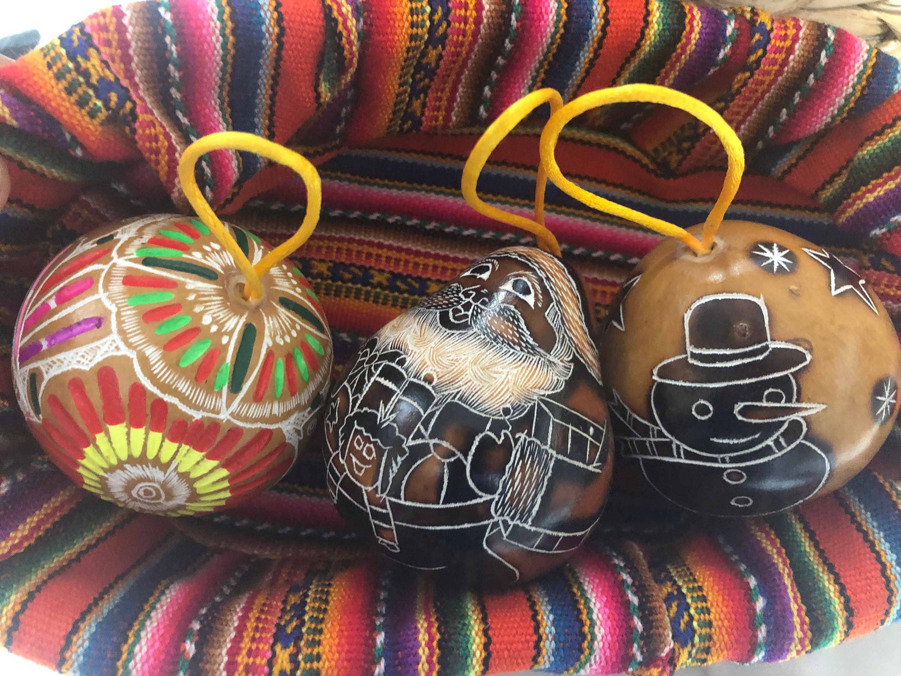 Peruvian Gourd Christmas Range Hand Carved UK Based - Etsy