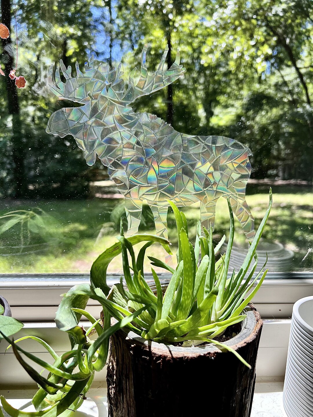 Moosing Aroung - Rainbow Moose Window Cling - Nonadhesive/reusable ...