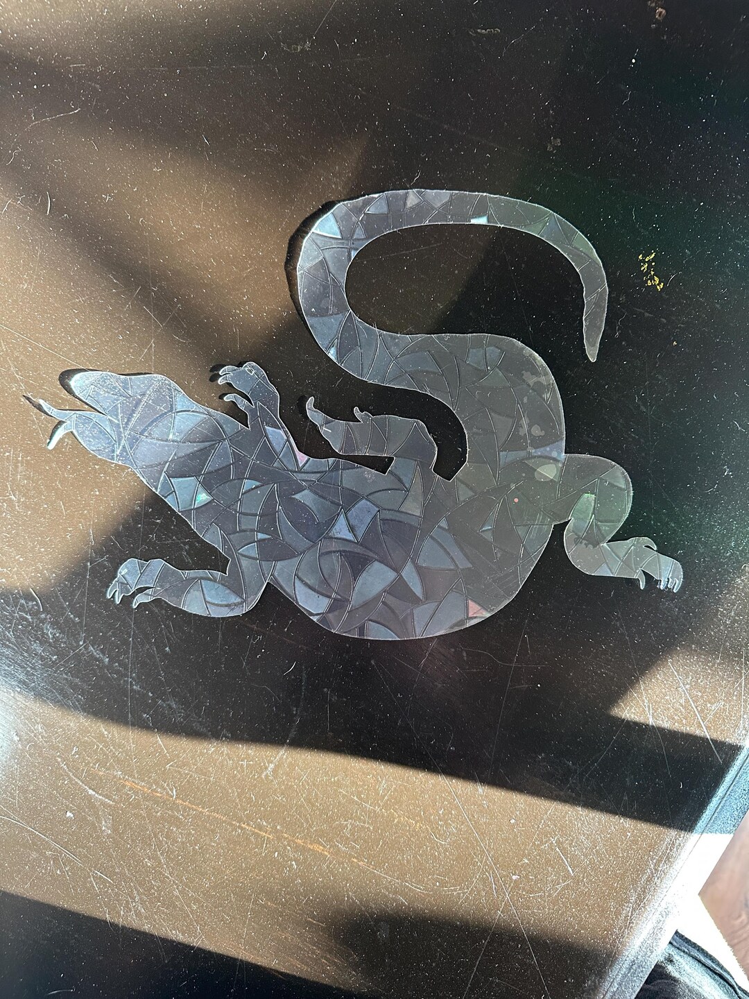 Tegu Lizard Suncatcher - Lizard Window Sticker - Rainbow Reptile Decor ...