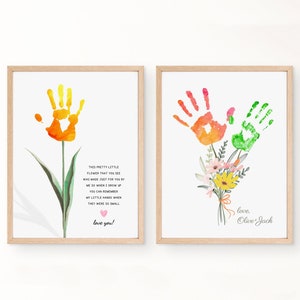Mother's Day Printable Bundle of Handprint Art Grandma Mom Birthday DIY ...
