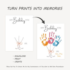 Happy Birthday Handprint Art Custom Birthday Gift Handprint Keepsake ...