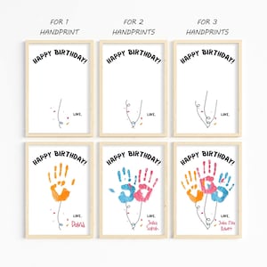 DIY Handprint Balloons Birthday Card DIY Gift Memory Keepsake Birthday ...