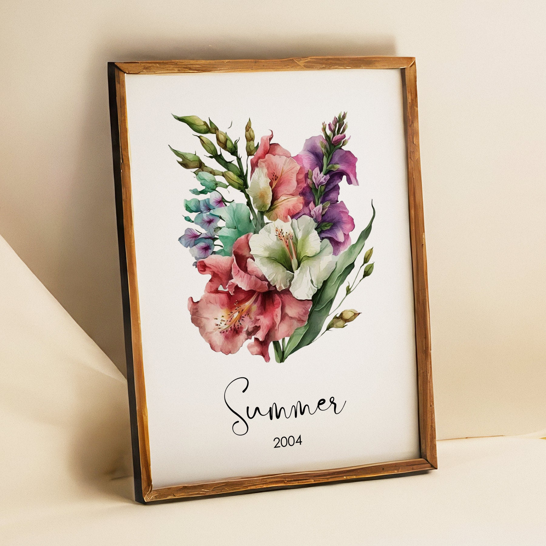 Birth Month Flower Print Floral Wall Art Vintage Flower Printable ...