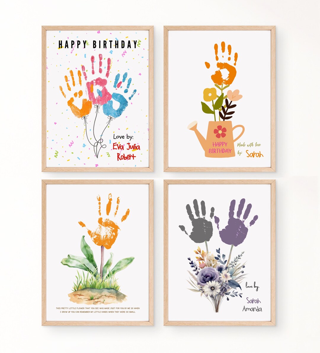 Mothers Day Handprint Art Bundle Set of 4 Printable Handprint Craft ...