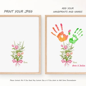 Mothers Day Craft Handprint Art Birthday Activity Floral Bouquet ...
