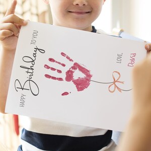 Happy Birthday Handprint Art Custom Birthday Gift Handprint Keepsake ...