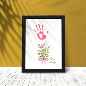 Mothers Day Craft Handprint Art Birthday Activity Floral Bouquet ...
