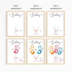 Happy Birthday Handprint Art Custom Birthday Gift Handprint Keepsake ...