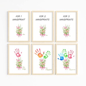 Mothers Day Craft Handprint Art Birthday Activity Floral Bouquet ...