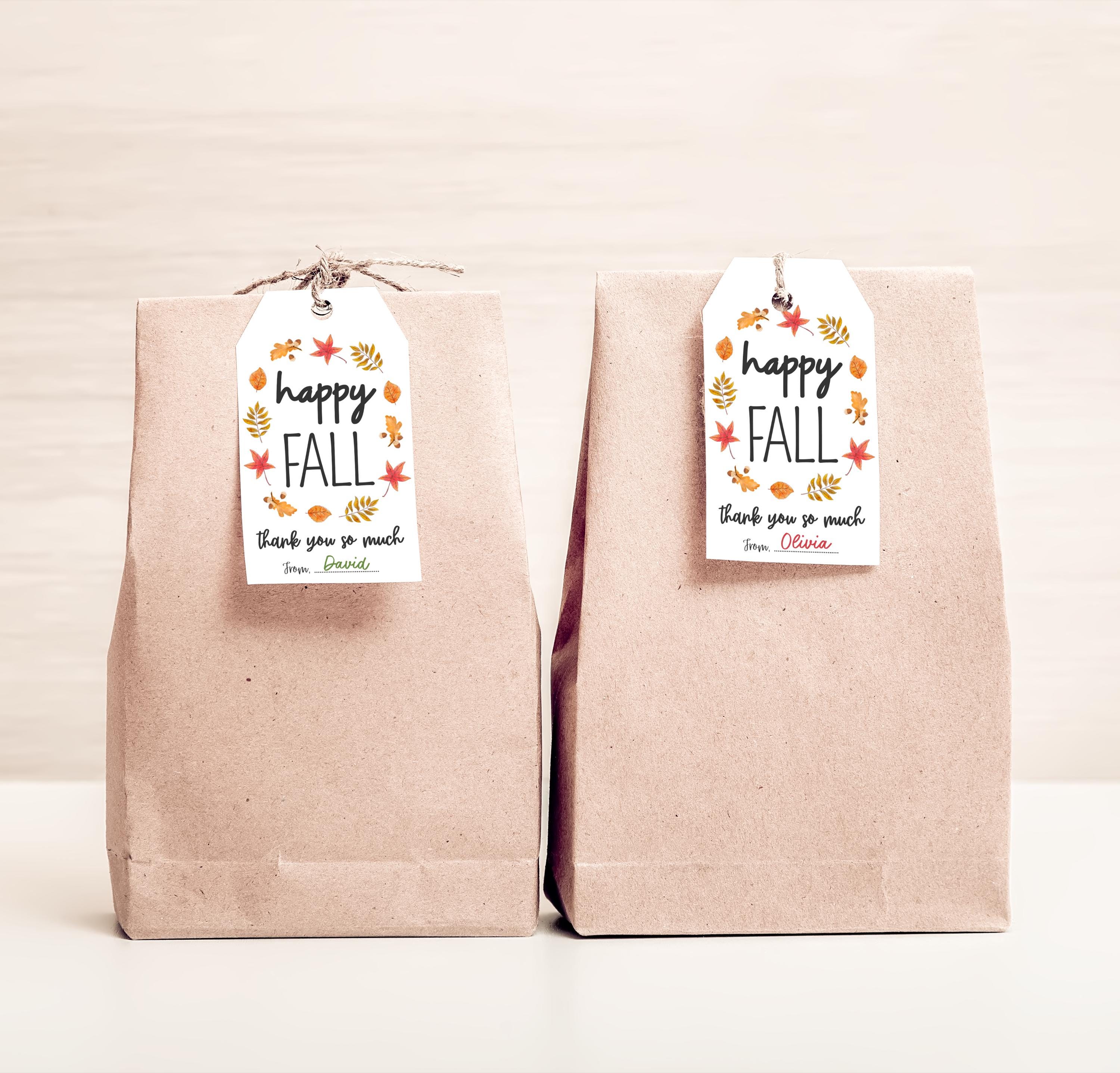Happy Fall Gift Tag Template Printable Hello Fall Gift Tag Editable ...
