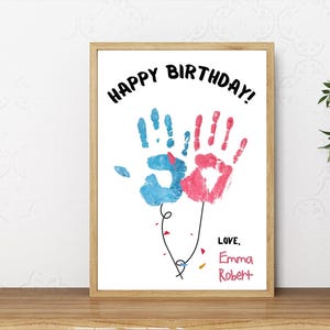 DIY Handprint Balloons Birthday Card DIY Gift Memory Keepsake Birthday ...