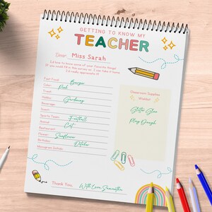 Getting to Know My Teacher Survey Teacher Favorite Things Printable ...