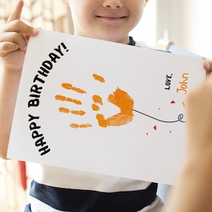 DIY Handprint Balloons Birthday Card DIY Gift Memory Keepsake Birthday ...