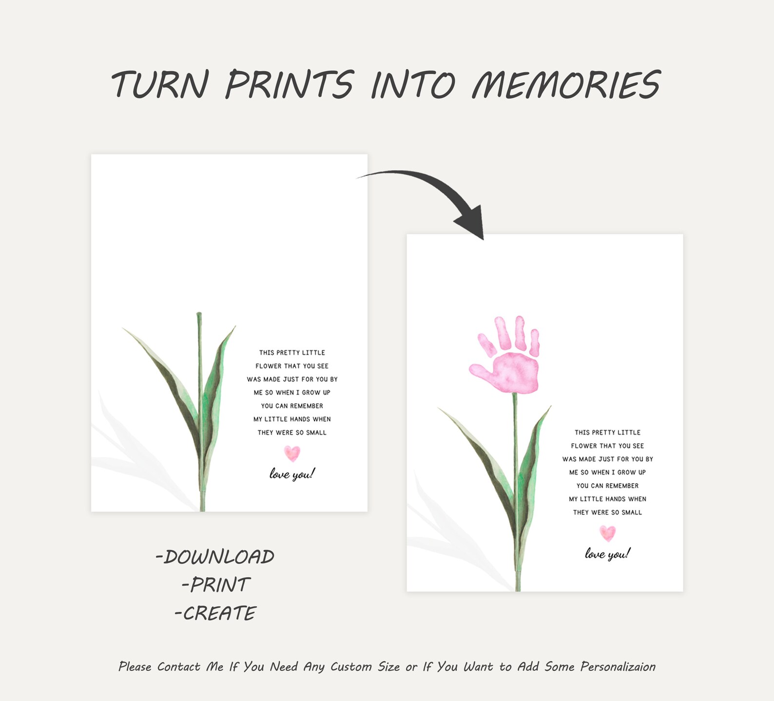 Mother's Day Printable Bundle of Handprint Art Grandma Mom Birthday DIY ...