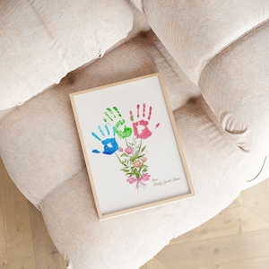 Mothers Day Craft Handprint Art Birthday Activity Floral Bouquet ...